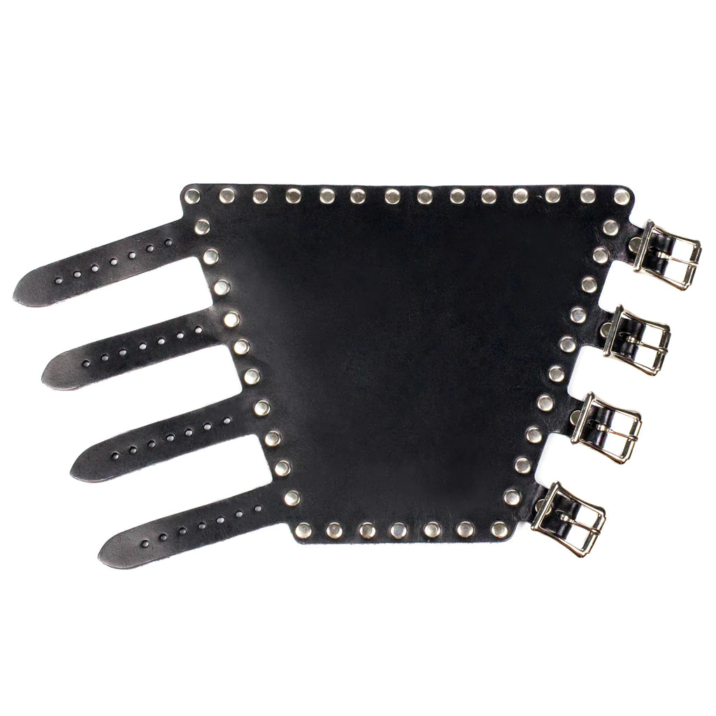 Black gauntlet with flat studded edge (left hand) – Rock Town Hollywood